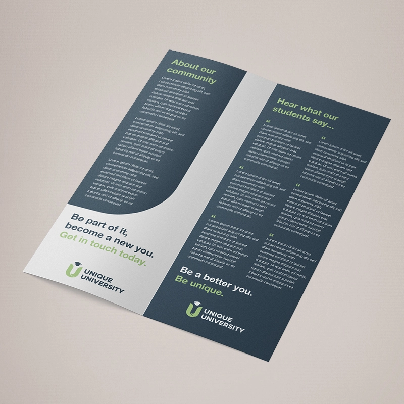 Laminated Creased Leaflet printing | Tradeprint